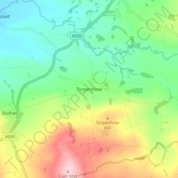 Carte topographique Torpenhow, altitude, relief