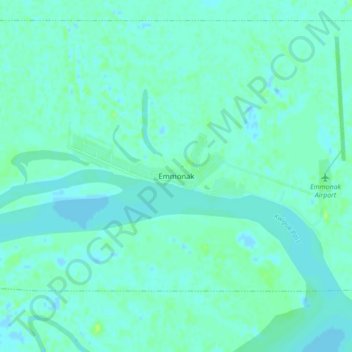 Carte topographique Emmonak, altitude, relief