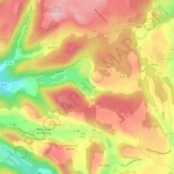 Carte topographique Saint-Julien, altitude, relief
