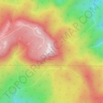 Carte topographique Mount Hebo, altitude, relief