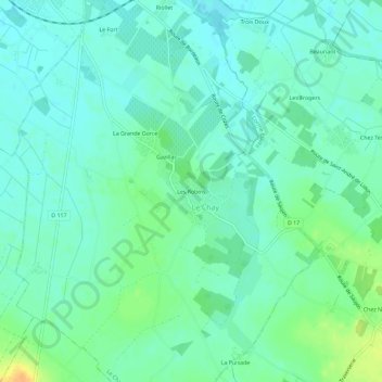 Carte topographique Les Robins, altitude, relief