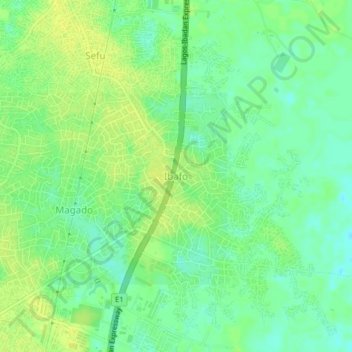 Carte topographique Ibafo, altitude, relief