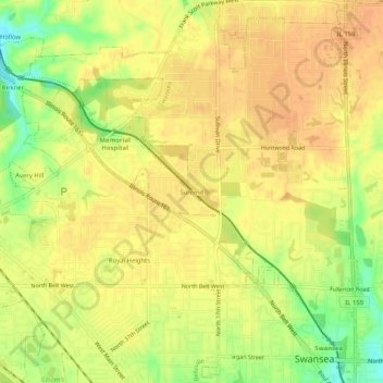 Carte topographique Summit, altitude, relief