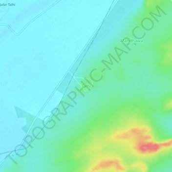 Carte topographique Talhi, altitude, relief