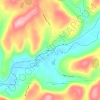 Carte topographique Stevensville, altitude, relief