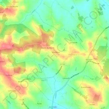 Carte topographique Berry, altitude, relief