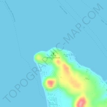 Carte topographique Punta Bilar Lighthouse, altitude, relief