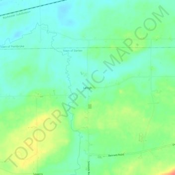 Carte topographique Lehigh, altitude, relief