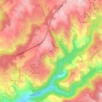 Carte topographique Theil, altitude, relief