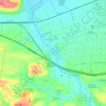 Carte topographique Winkel, altitude, relief