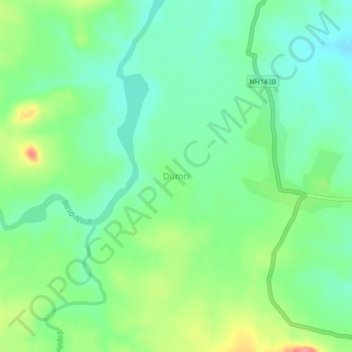 Carte topographique Dumri, altitude, relief