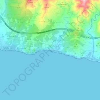 Carte topographique Lagos, altitude, relief