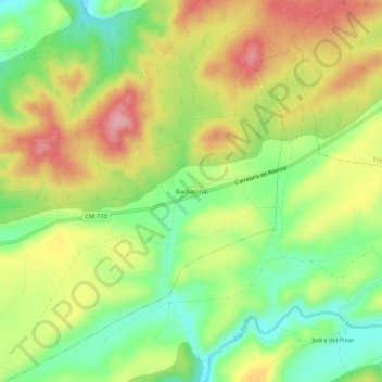 Carte topographique Barbatona, altitude, relief