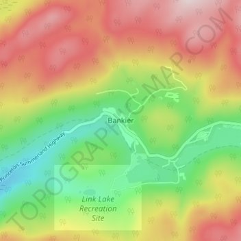 Carte topographique Bankeir, altitude, relief