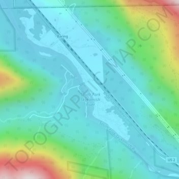 Carte topographique Baring, altitude, relief