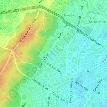 Carte topographique DIZ Area, altitude, relief