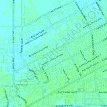 Carte topographique Distrito 11, altitude, relief