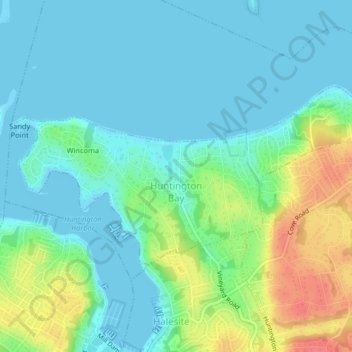 Carte topographique Village of Huntington Bay, altitude, relief