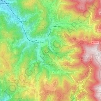 Carte topographique 77883, altitude, relief