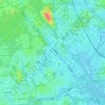 Carte topographique Konala, altitude, relief