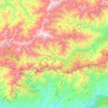 Carte topographique Aghbar, altitude, relief