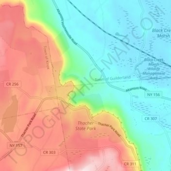 Carte topographique Thacher State Park, altitude, relief
