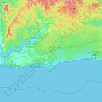 Carte topographique Marlo, altitude, relief