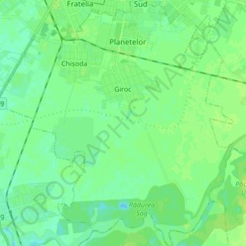 Carte topographique Giroc, altitude, relief