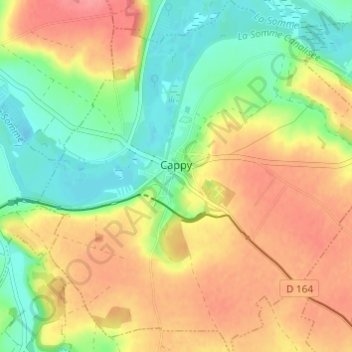Carte topographique Cappy, altitude, relief