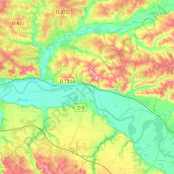 Carte topographique 33190, altitude, relief