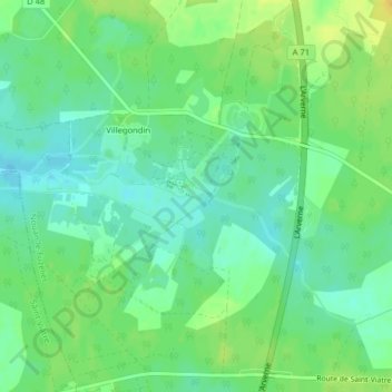 Carte topographique Canal, altitude, relief