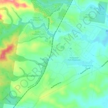 Carte topographique Flagstone, altitude, relief
