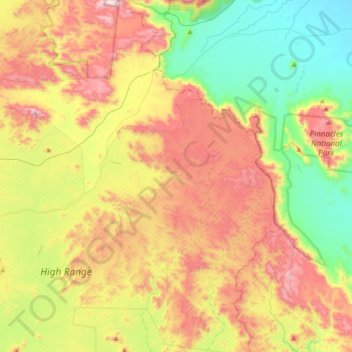 Carte topographique Hervey Range, altitude, relief