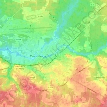 Carte topographique 40000, altitude, relief