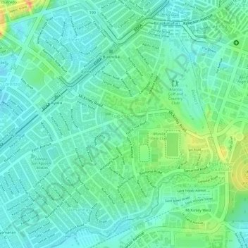 Carte topographique Forbes Park, altitude, relief