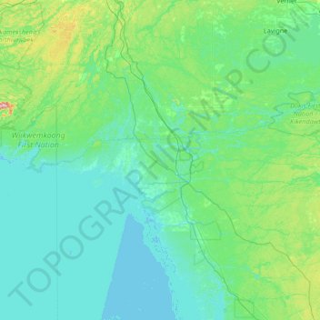Carte topographique French River, altitude, relief