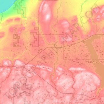 Carte topographique Presque Isle River, altitude, relief