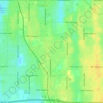 Carte topographique Midland, altitude, relief