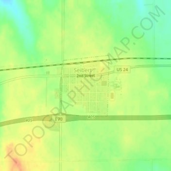 Carte topographique Seibert, altitude, relief