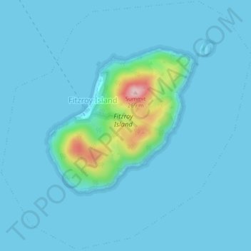 Carte topographique Fitzroy Island, altitude, relief