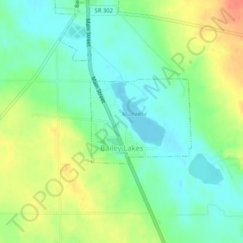 Carte topographique Bailey Lakes, altitude, relief