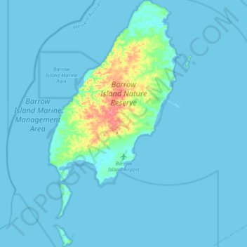 Carte topographique Barrow Island, altitude, relief