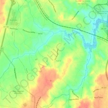 Carte topographique Nariz, altitude, relief