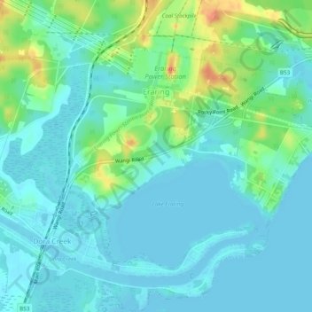 Carte topographique Eraring, altitude, relief