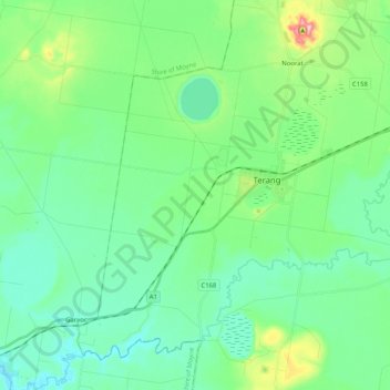 Carte topographique Terang, altitude, relief