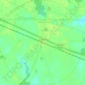 Carte topographique Graham, altitude, relief