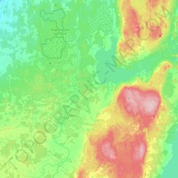 Carte topographique Tibro kommun, altitude, relief