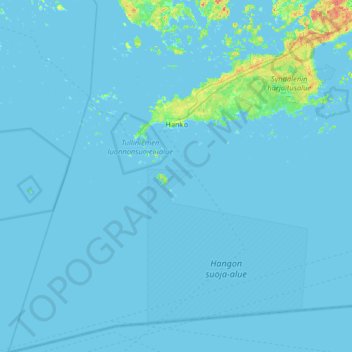 Carte topographique Hanko, altitude, relief