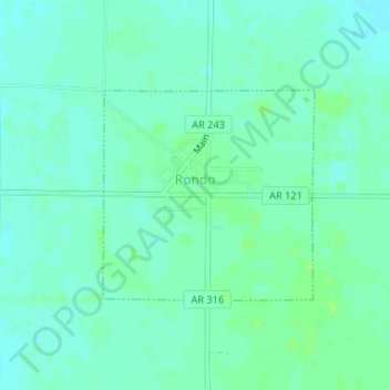 Carte topographique Rondo, altitude, relief