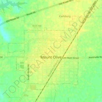 Carte topographique Mount Olive, altitude, relief